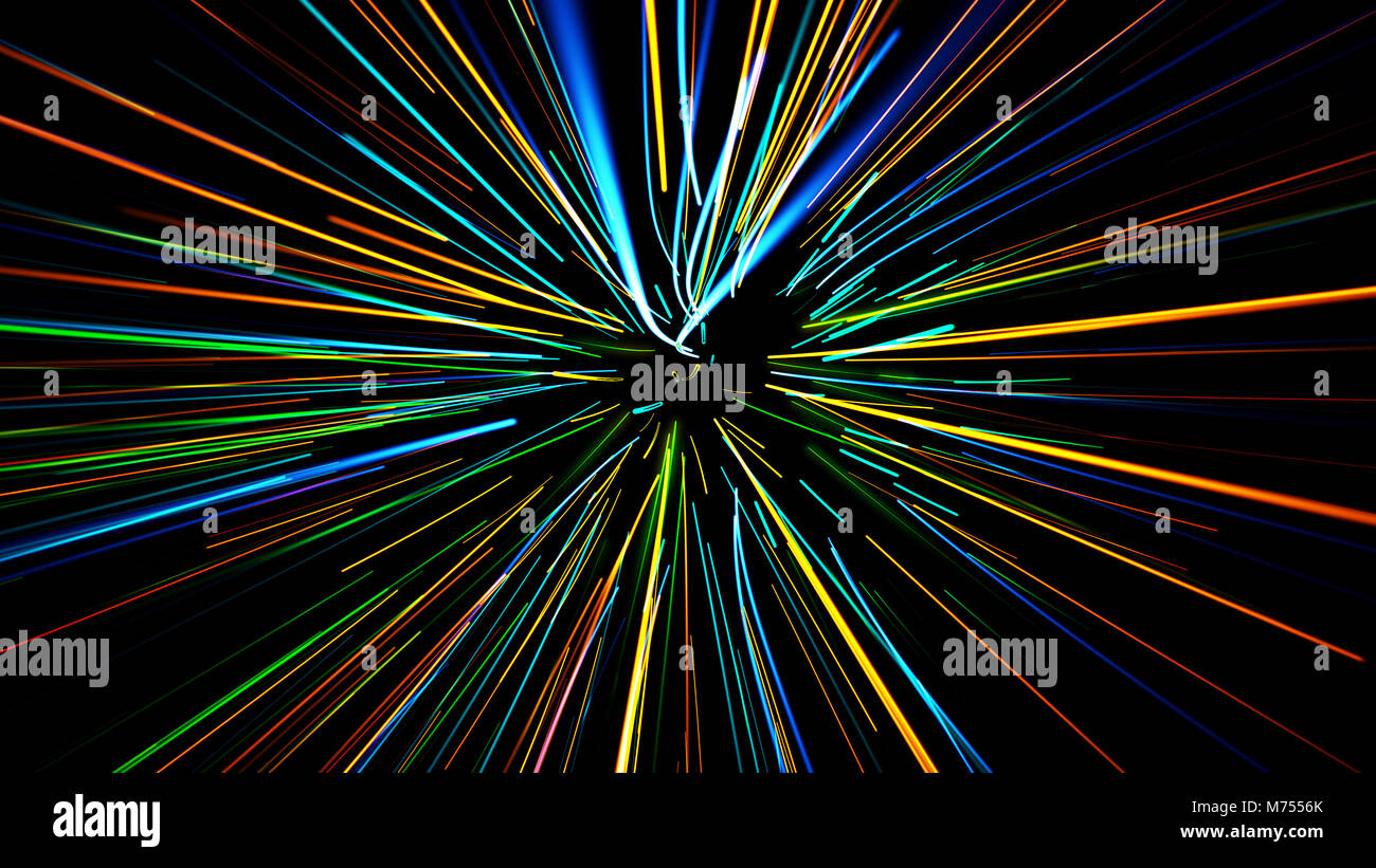 abstract scene of flight in space, space traveling, time machine ...