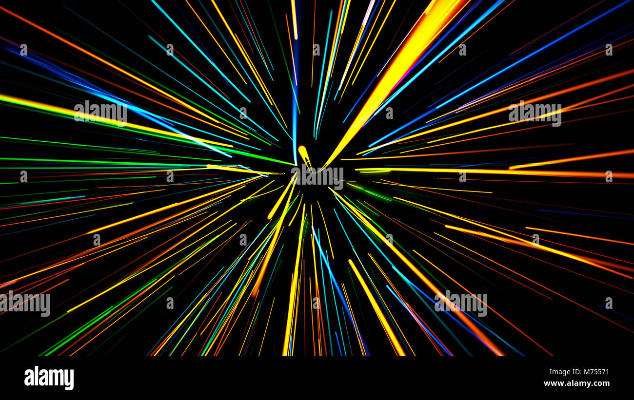 abstract scene of flight in space, space traveling, time machine ...