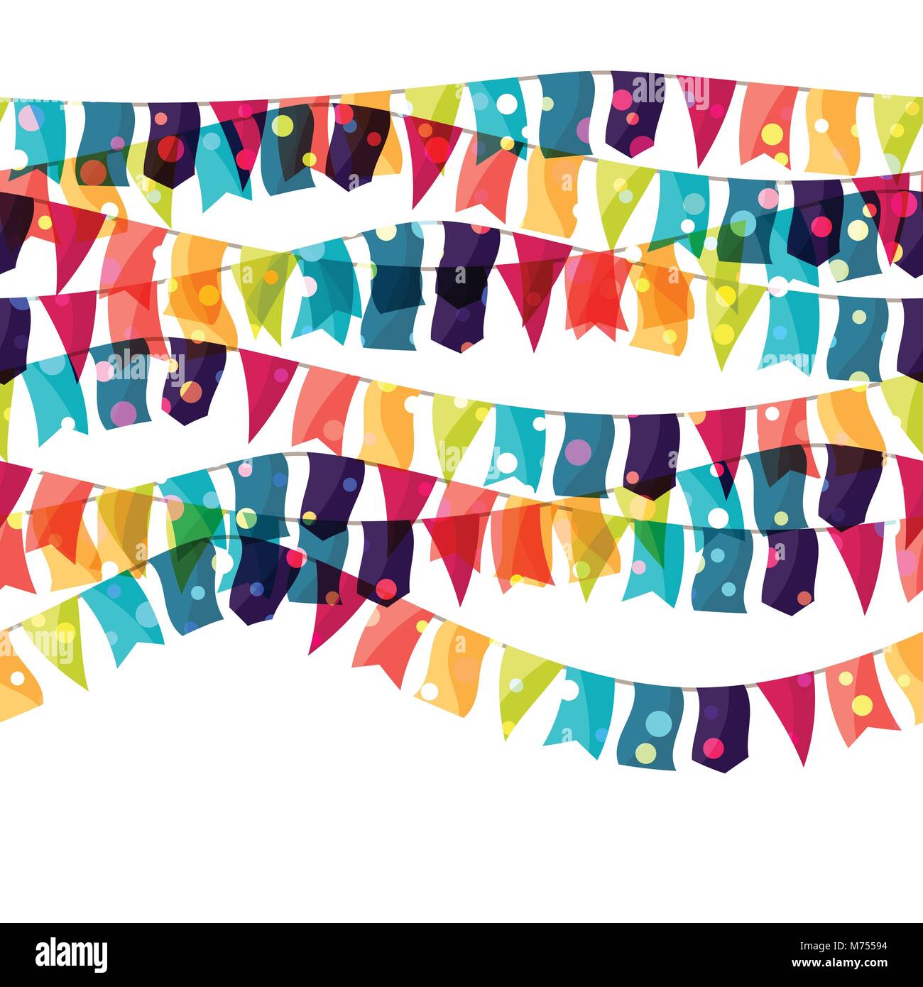 Holiday celebration seamless pattern with shiny colored flags Stock ...