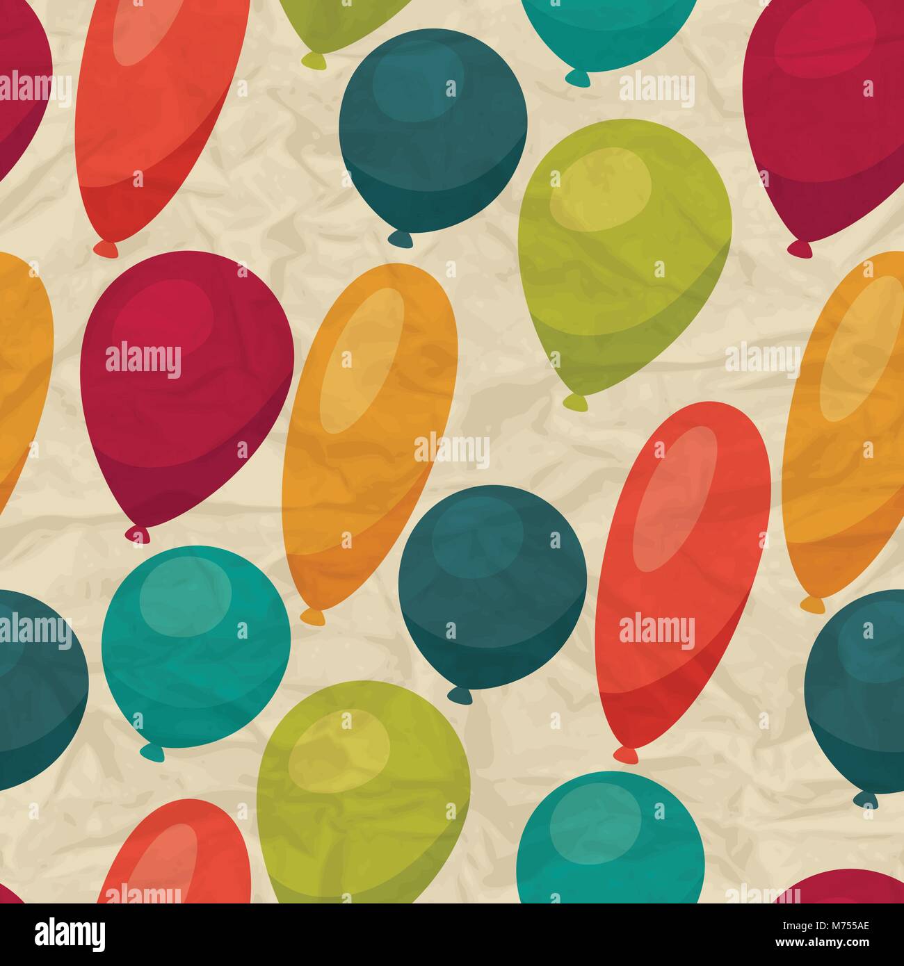 Seamless pattern with balloons on crumpled paper Stock Vector Image ...