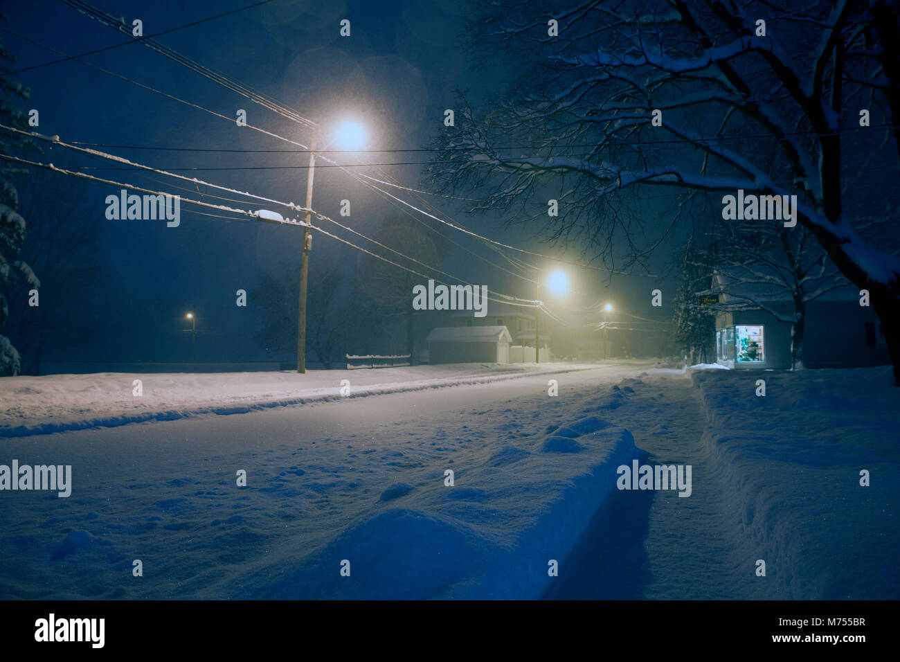 Severe snow storm hits a small New England town, Adams, Massachusetts ...