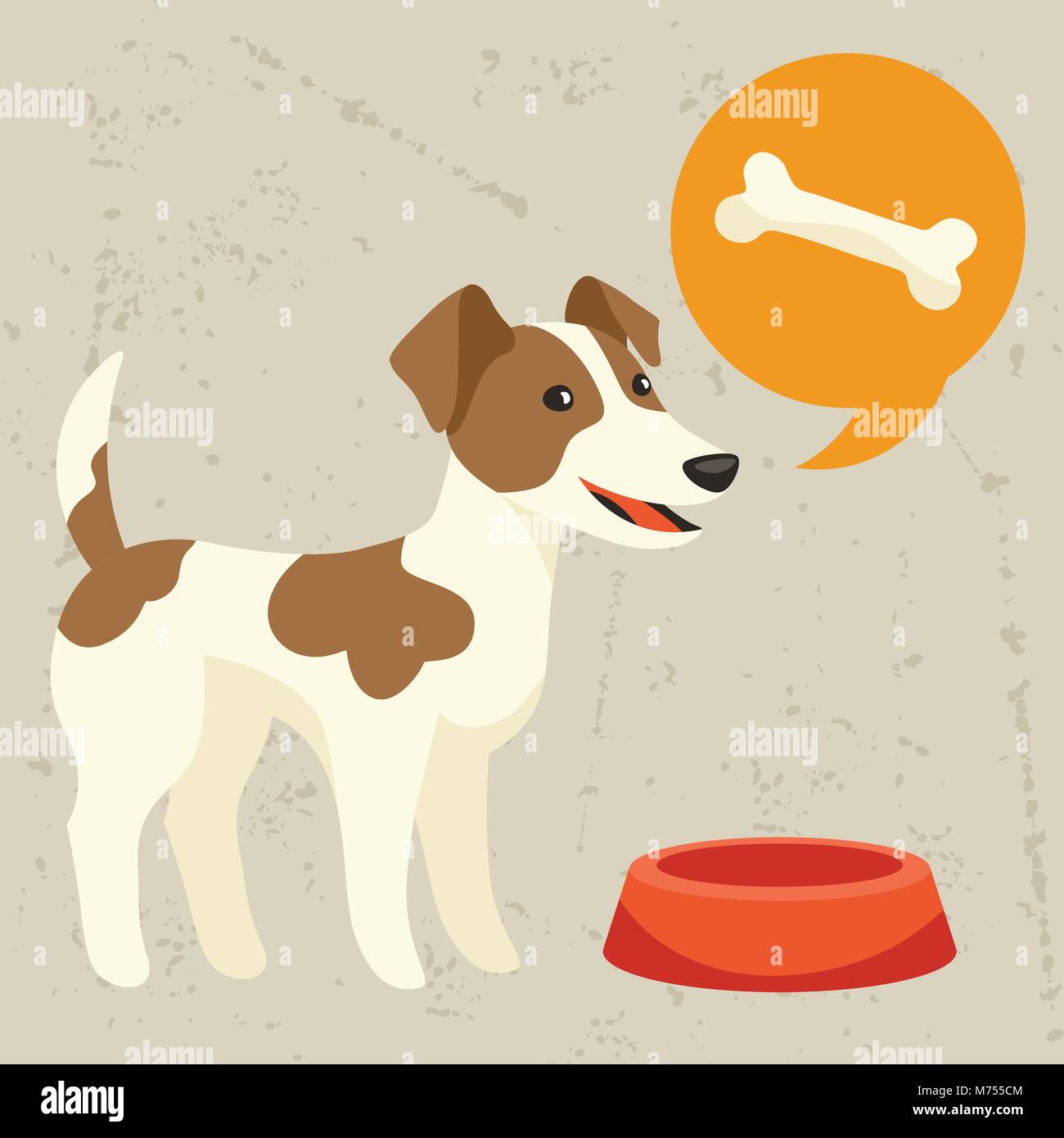 Dog eat bone Stock Vector Images - Alamy