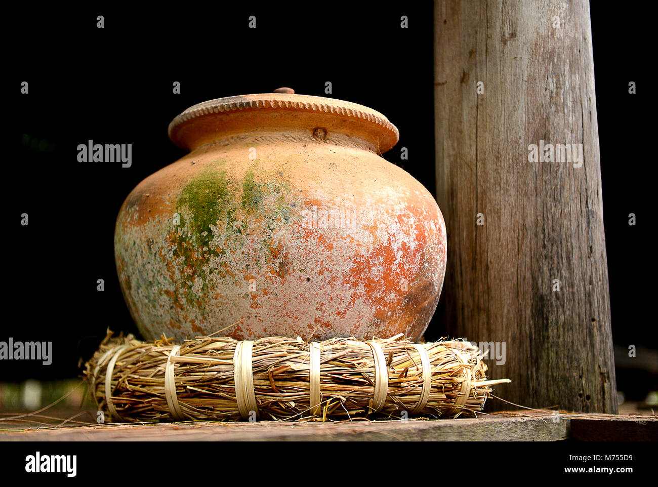one old pottery jar the vintage of home object Stock Photo - Alamy