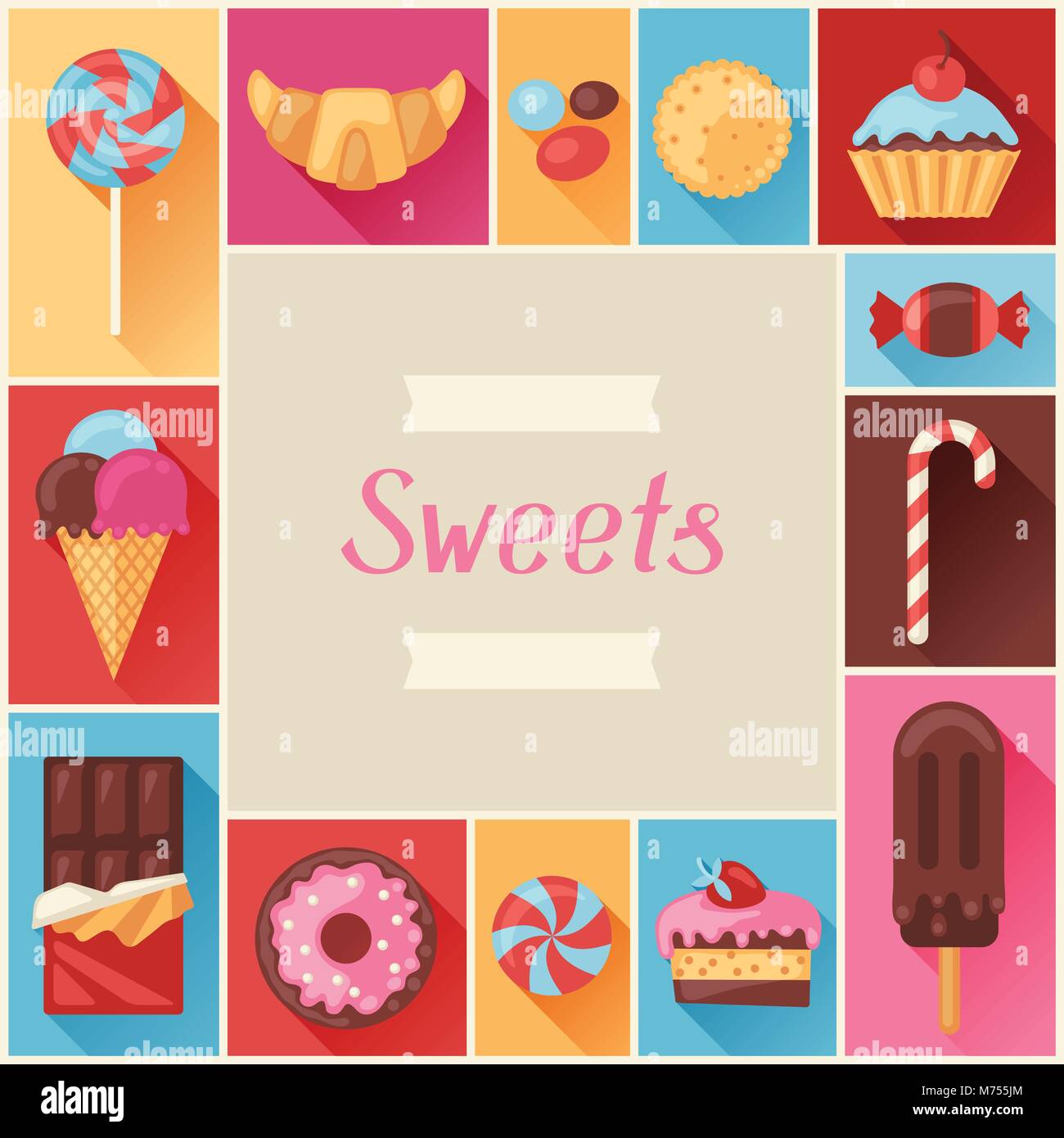 Cupcake frame cakes cream Stock Vector Images - Alamy
