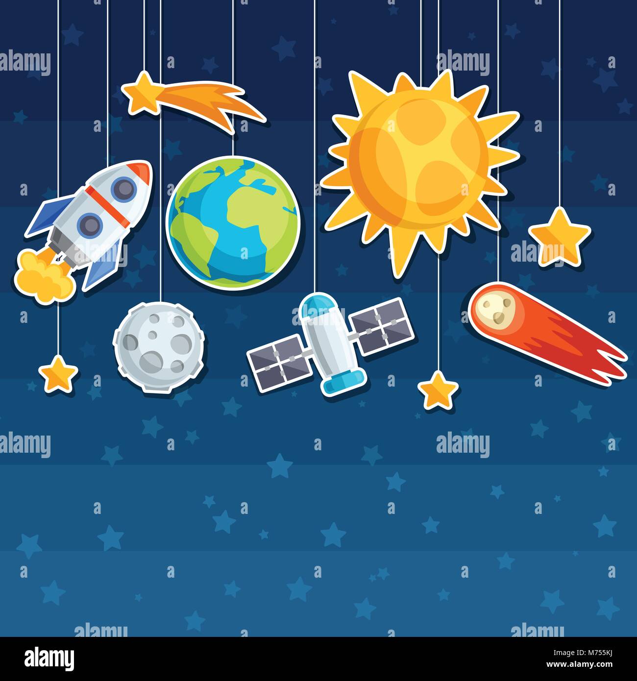 Background of solar system, planets and celestial bodies Stock Vector ...