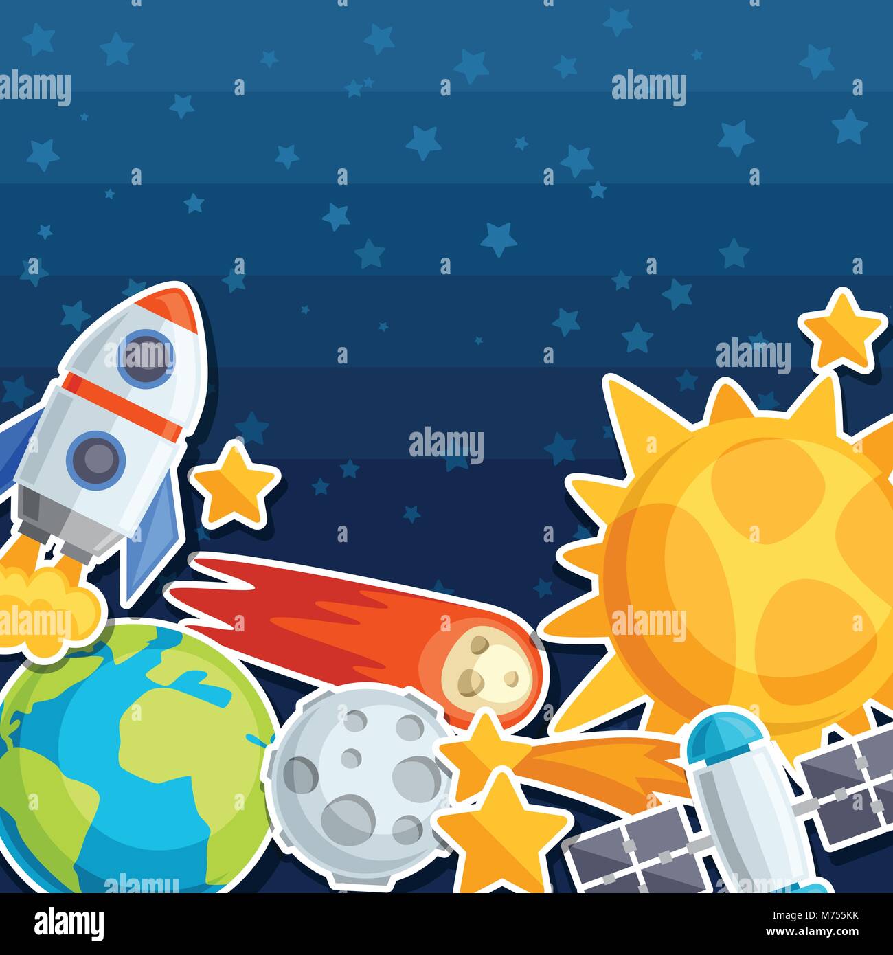 Background of solar system, planets and celestial bodies Stock Vector ...