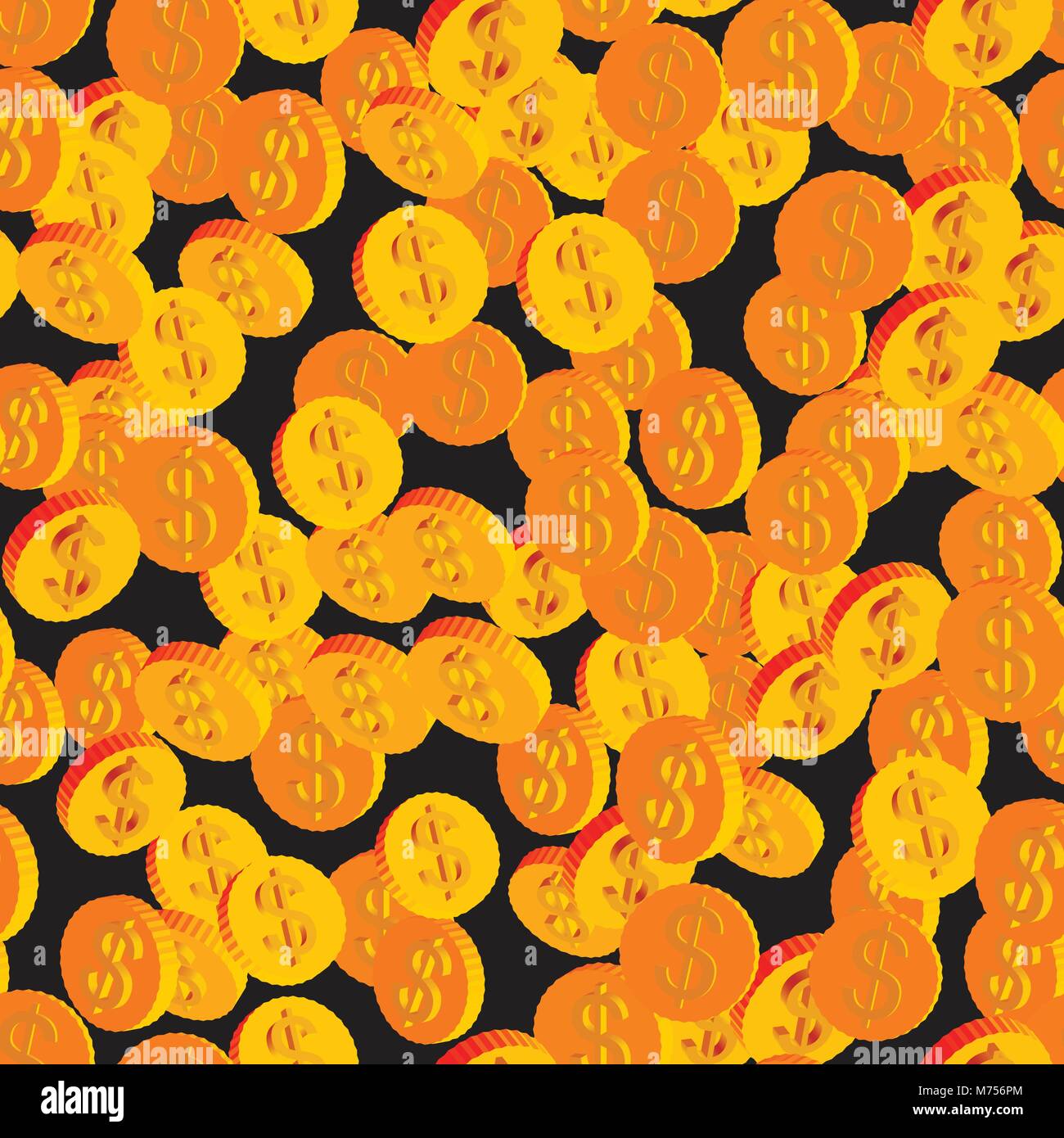 Coins with Dollar Symbols Seamless Pattern Stock Vector Image & Art - Alamy