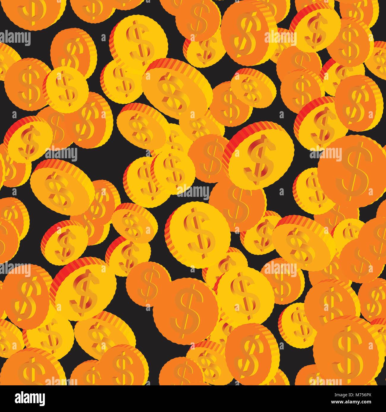 Coins with Dollar Symbols Seamless Pattern Stock Vector Image & Art - Alamy