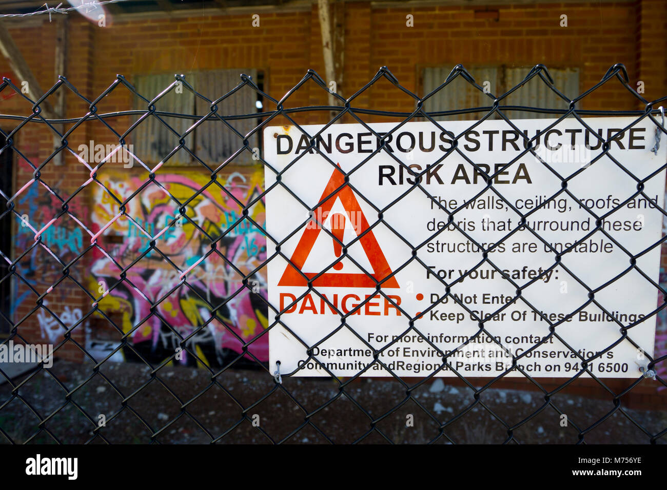 Warning Signs at abandoned WWII Woodman Point Naval Armaments Magazine ...