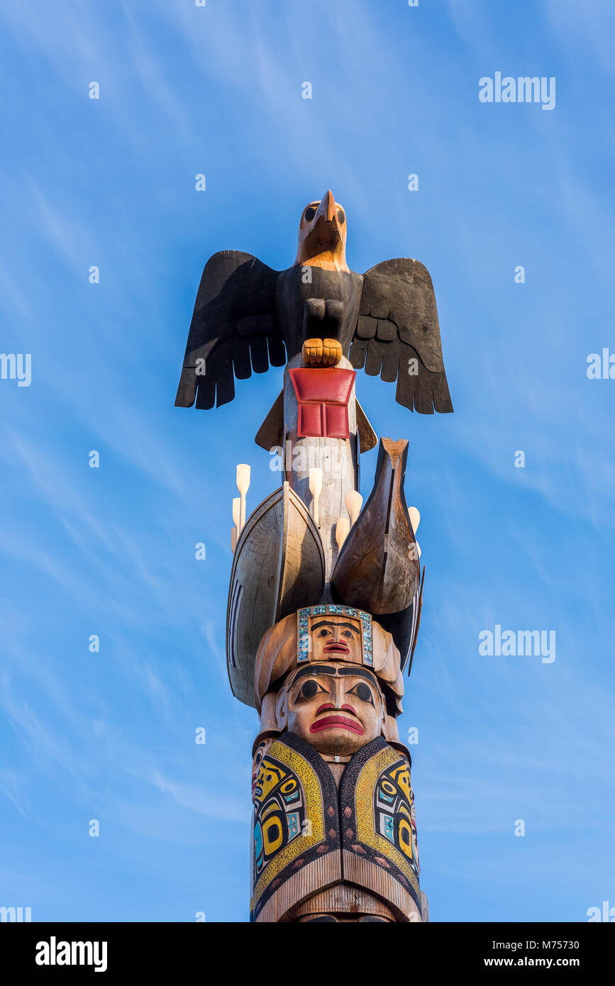 55-foot totem pole carved by Haida master artist and Hereditary Chief ...