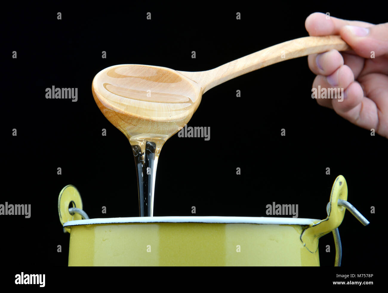 the sticky of sweet sugar syrup for ingredient Stock Photo - Alamy
