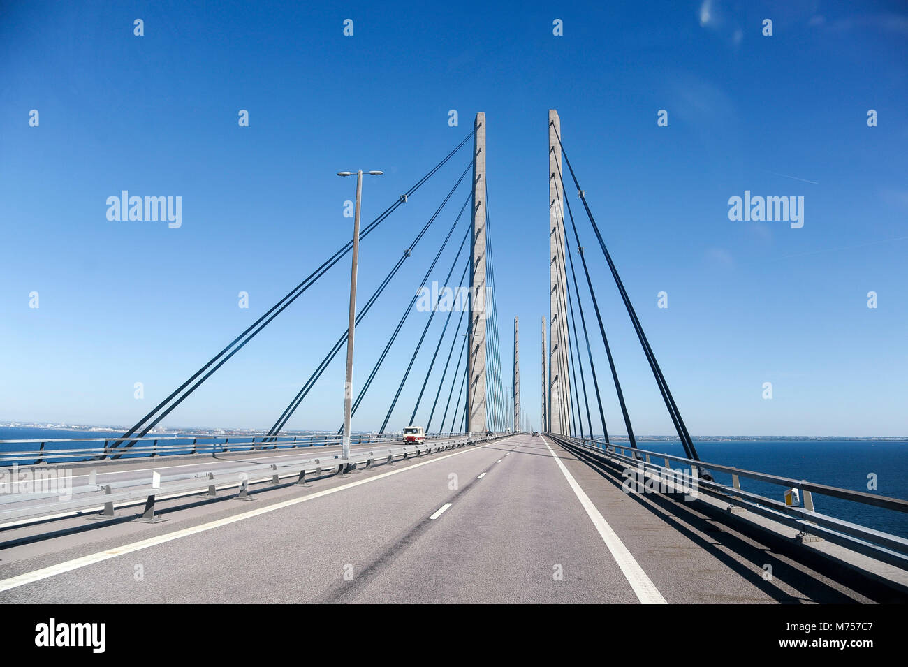 Oresund Bridge connecting Copenhagen, Danemark with Malmo, Sweden ...