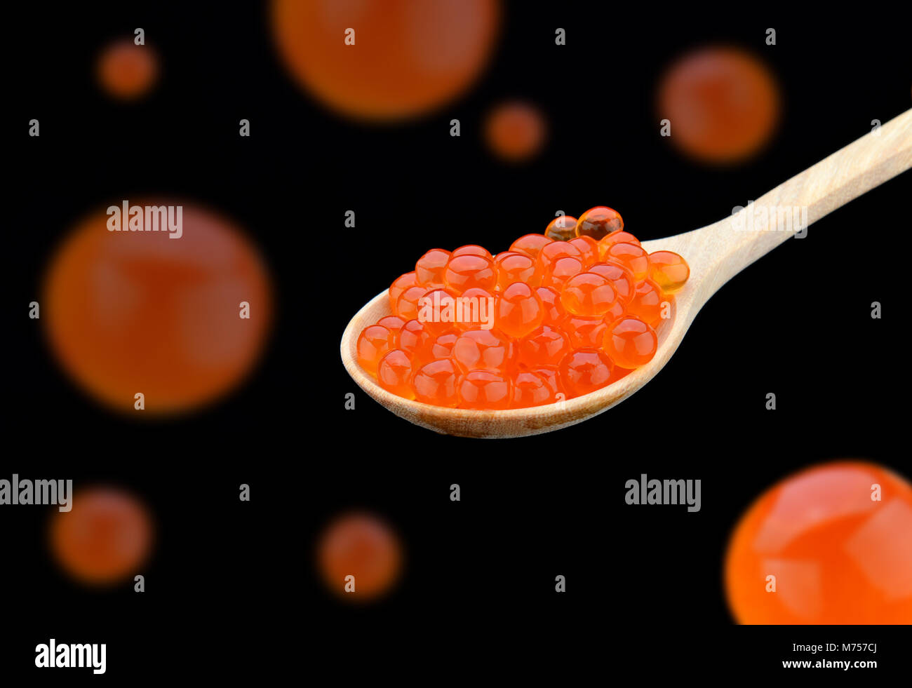 Japanese style raw salmon eggs so beautiful orange color Stock Photo ...