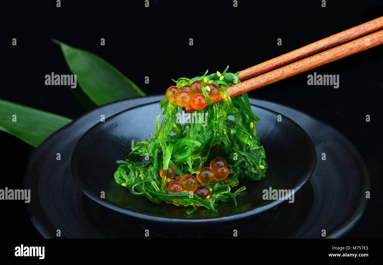 Japanese style raw salmon eggs so beautiful orange color mix with ...