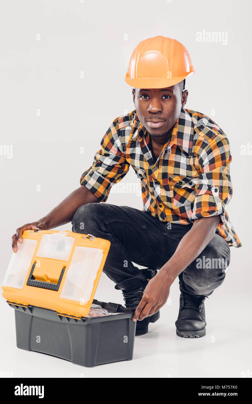 African american construction handyman carpenter hi-res stock ...