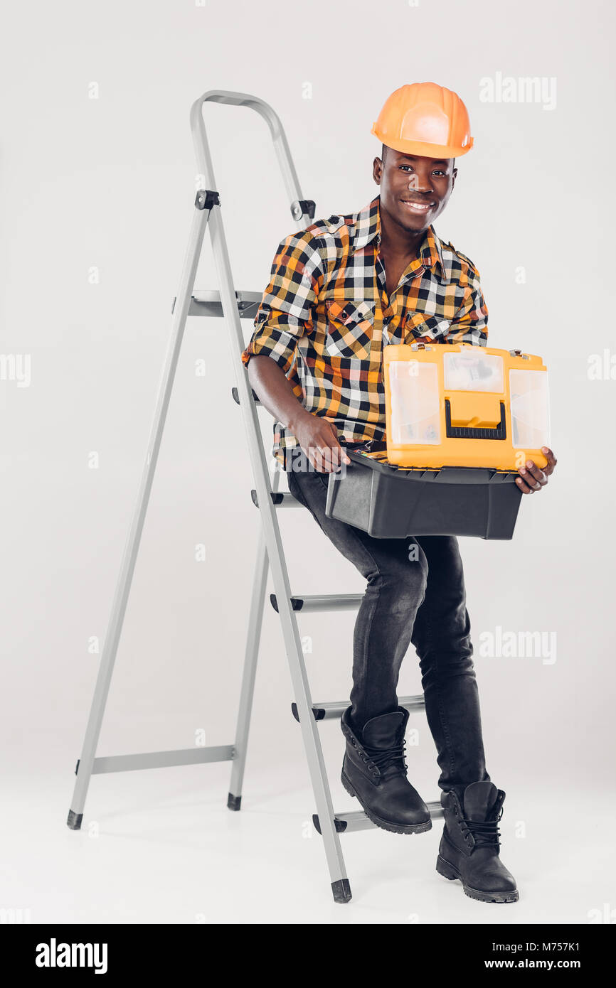 African American Construction Handyman Carpenter Hi Res Stock