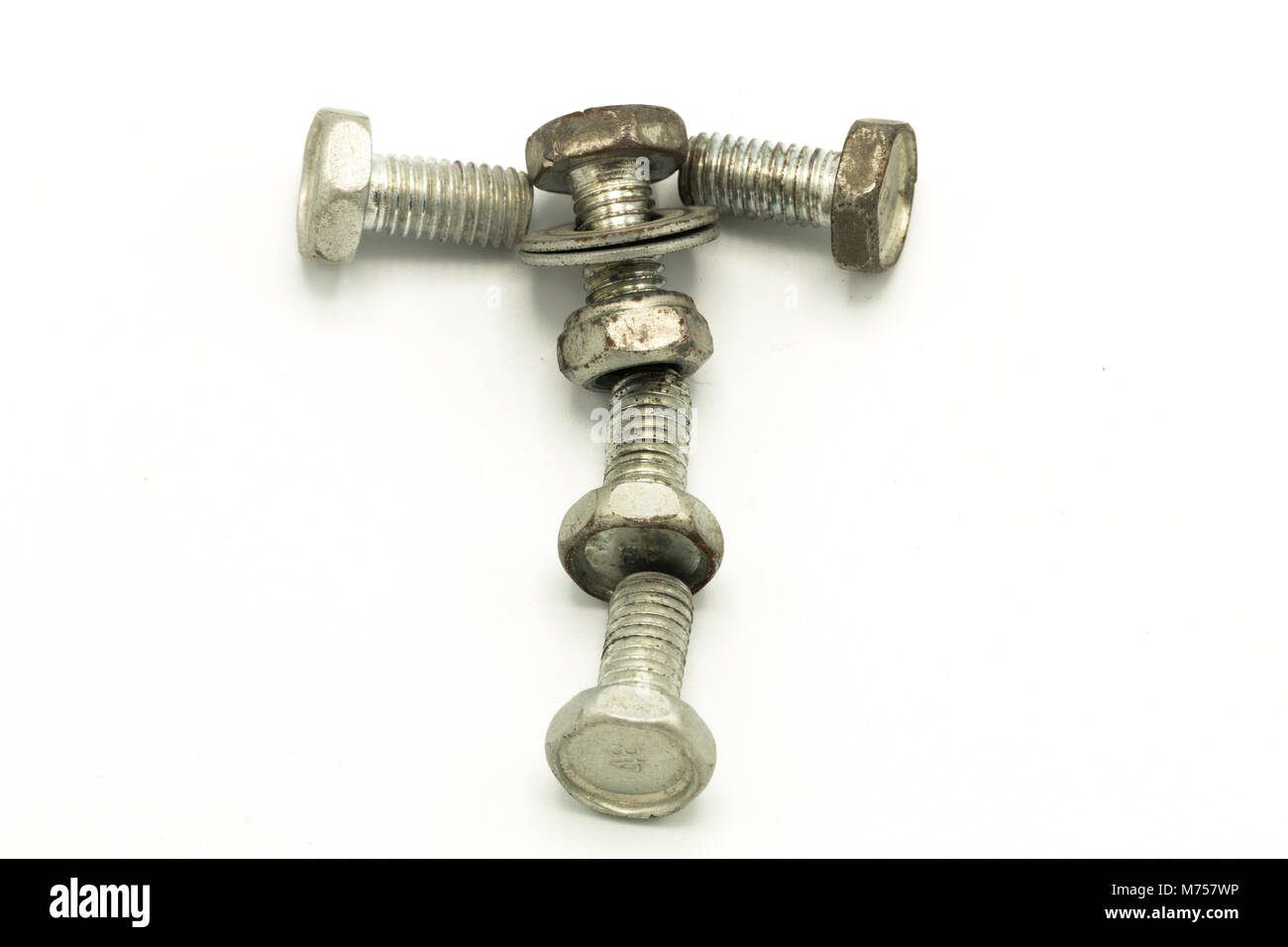 English alphabet of nut, isolated on white background, front view from ...