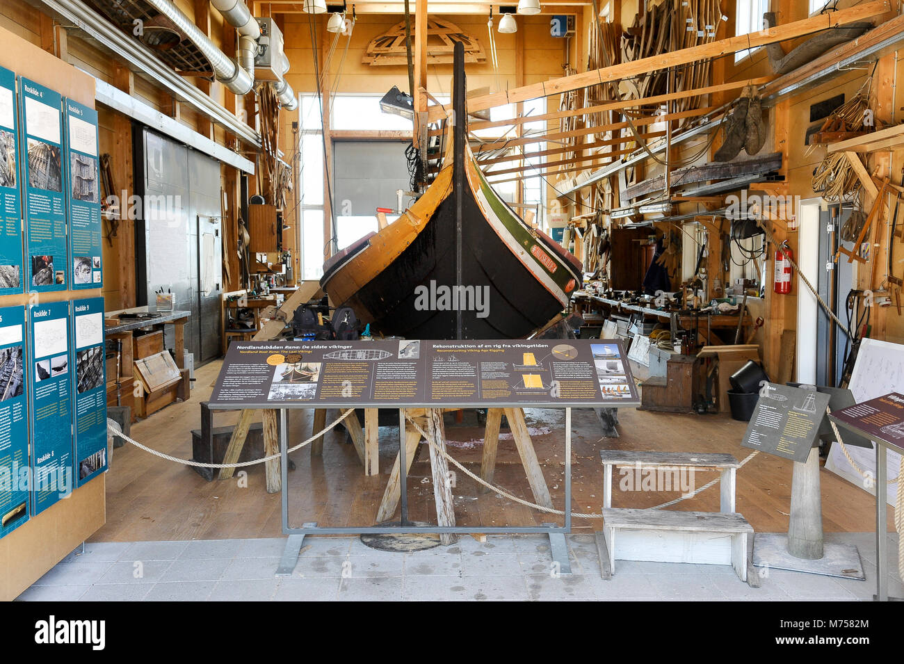 Full scale navigable reconstructions of Viking ships in boatyard on ...