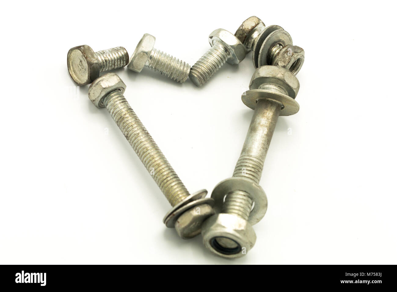 English alphabet of nut, isolated on white background, front view from ...