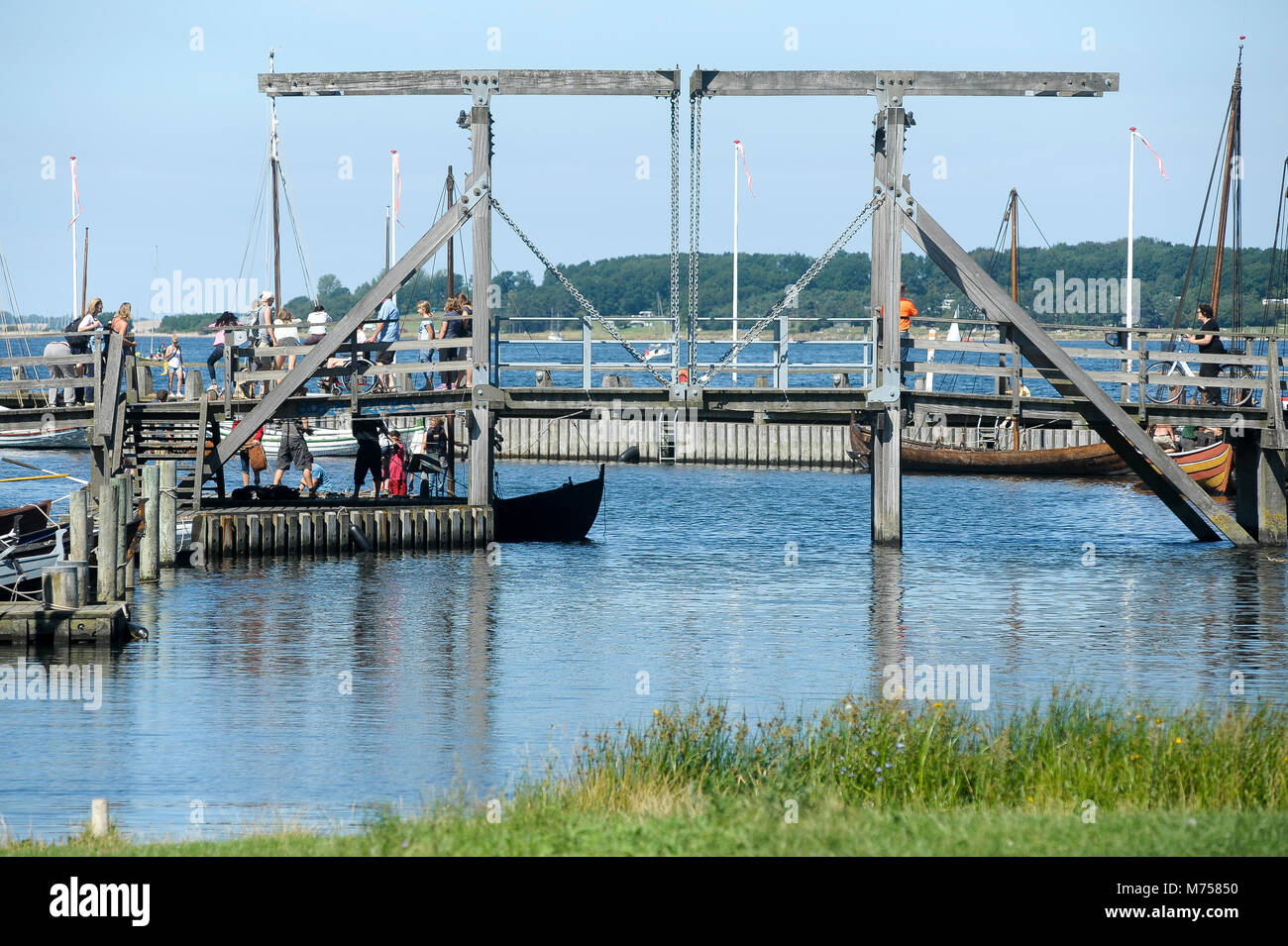 Wooden drawbridge between Museumsøen (Museum island) and ...