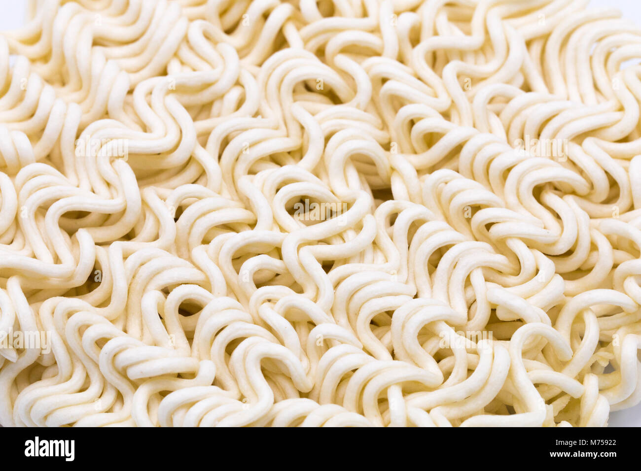 Close-up instant noodle raw isolated on white background. It copy space ...