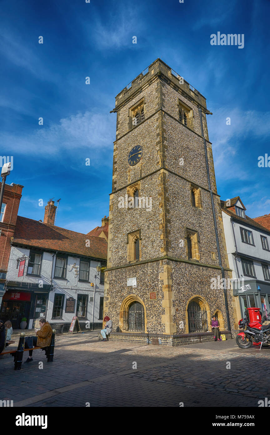 The clock tower St albans Stock Photo - Alamy