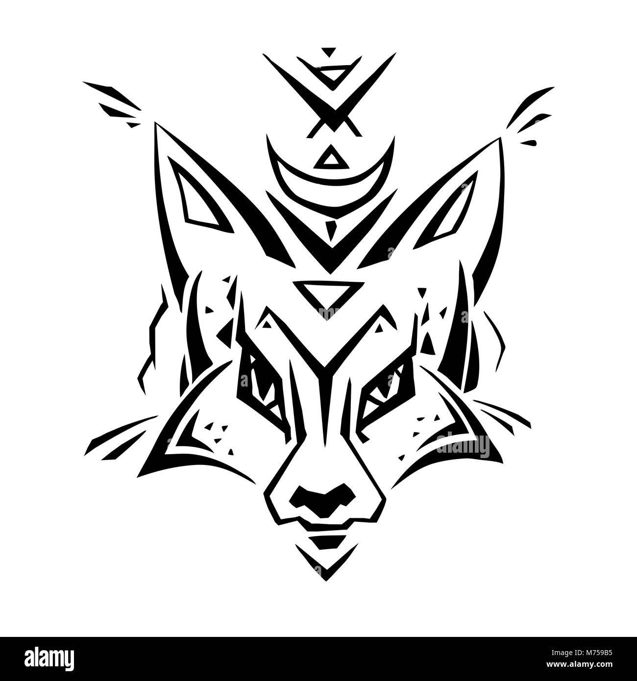 Tribal Fox Drawing