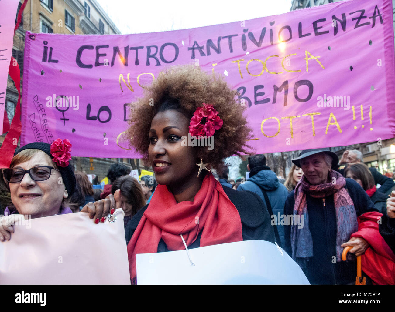 Rome, Italy. 08th Mar, 2018. Protest in Rome (and other Italian cities ...
