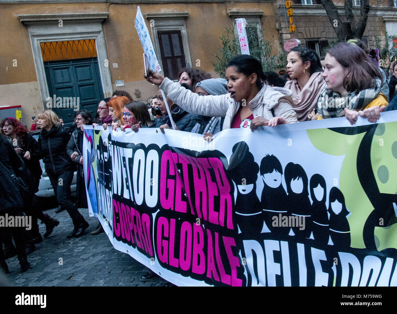 Rome, Italy. 08th Mar, 2018. Protest in Rome (and other Italian cities ...