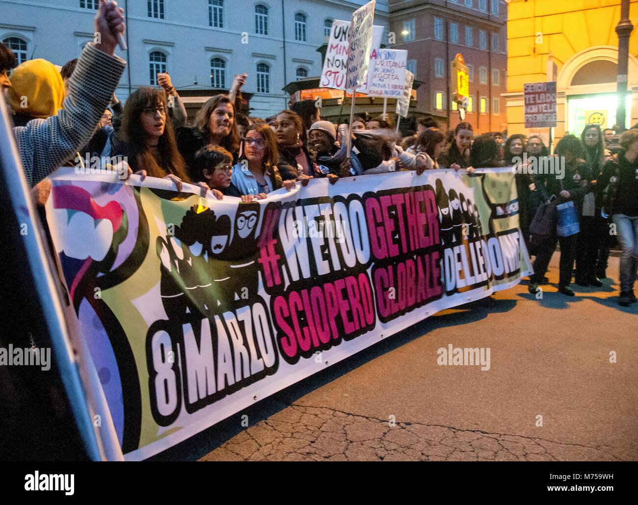Rome, Italy. 08th Mar, 2018. Protest in Rome (and other Italian cities ...