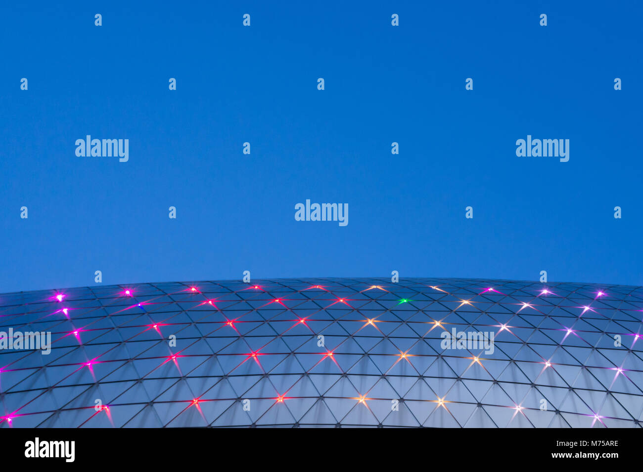 architecture of modern contemporary building decorated by multicolor ...