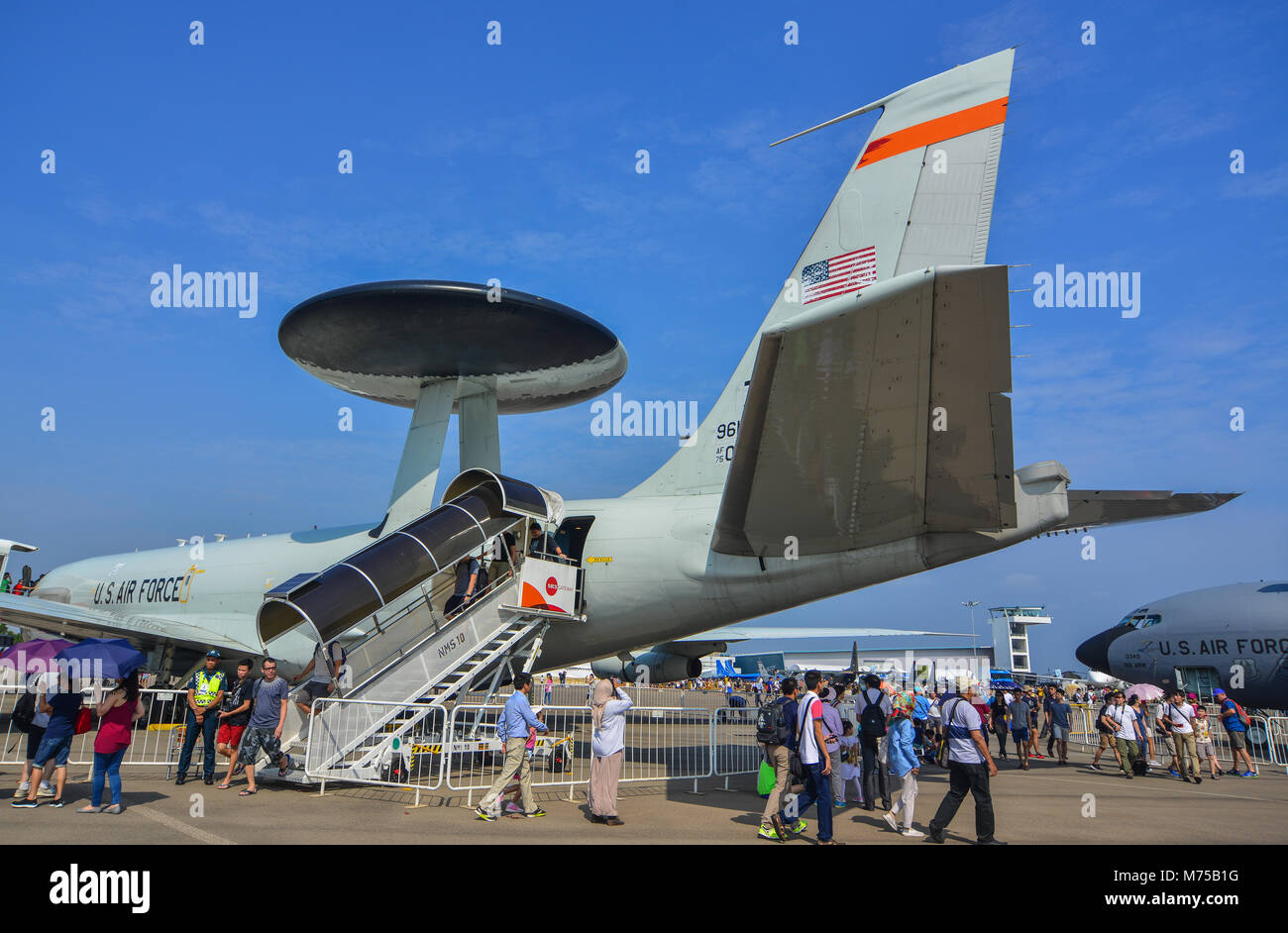 Singapore - Feb 10, 2018. Boeing E-3 Sentry aircraft of United States ...