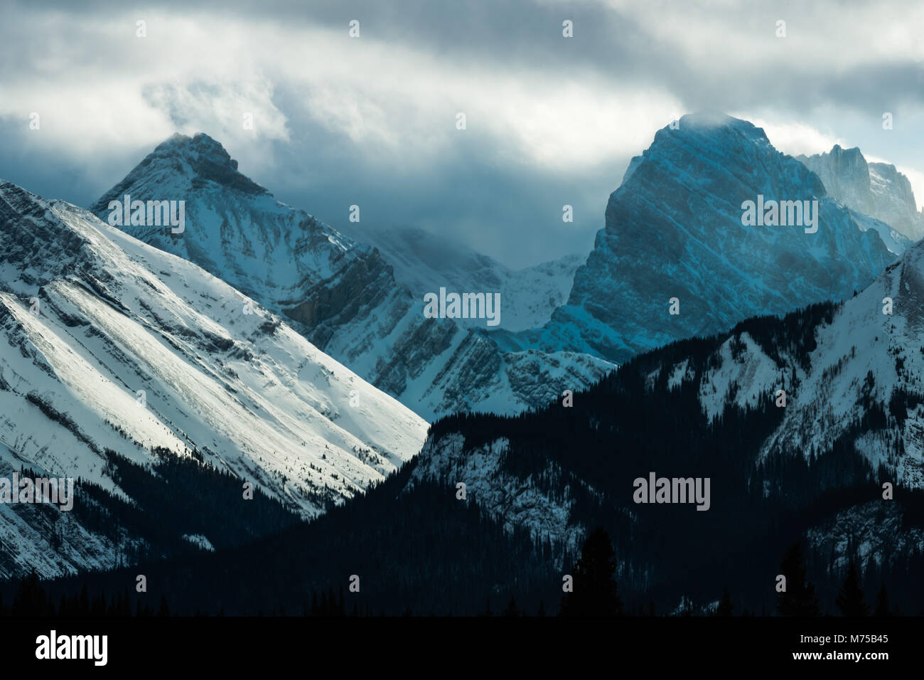 Winter storm in the Kananaskis mountains Stock Photo - Alamy