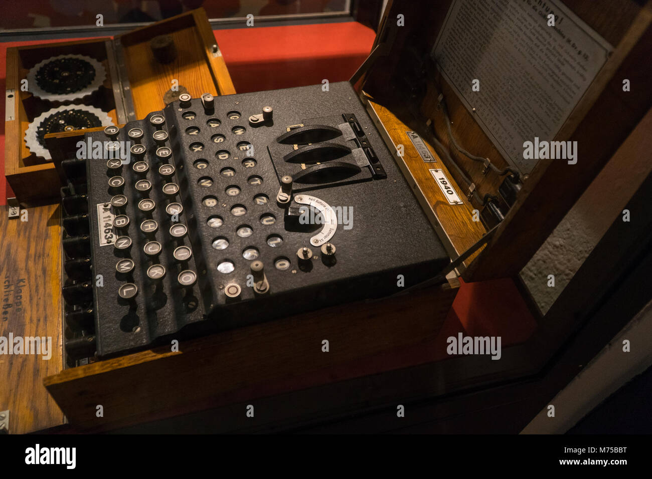 Old German Army,Third Reich Enigma machine on display at War Tunnells ...