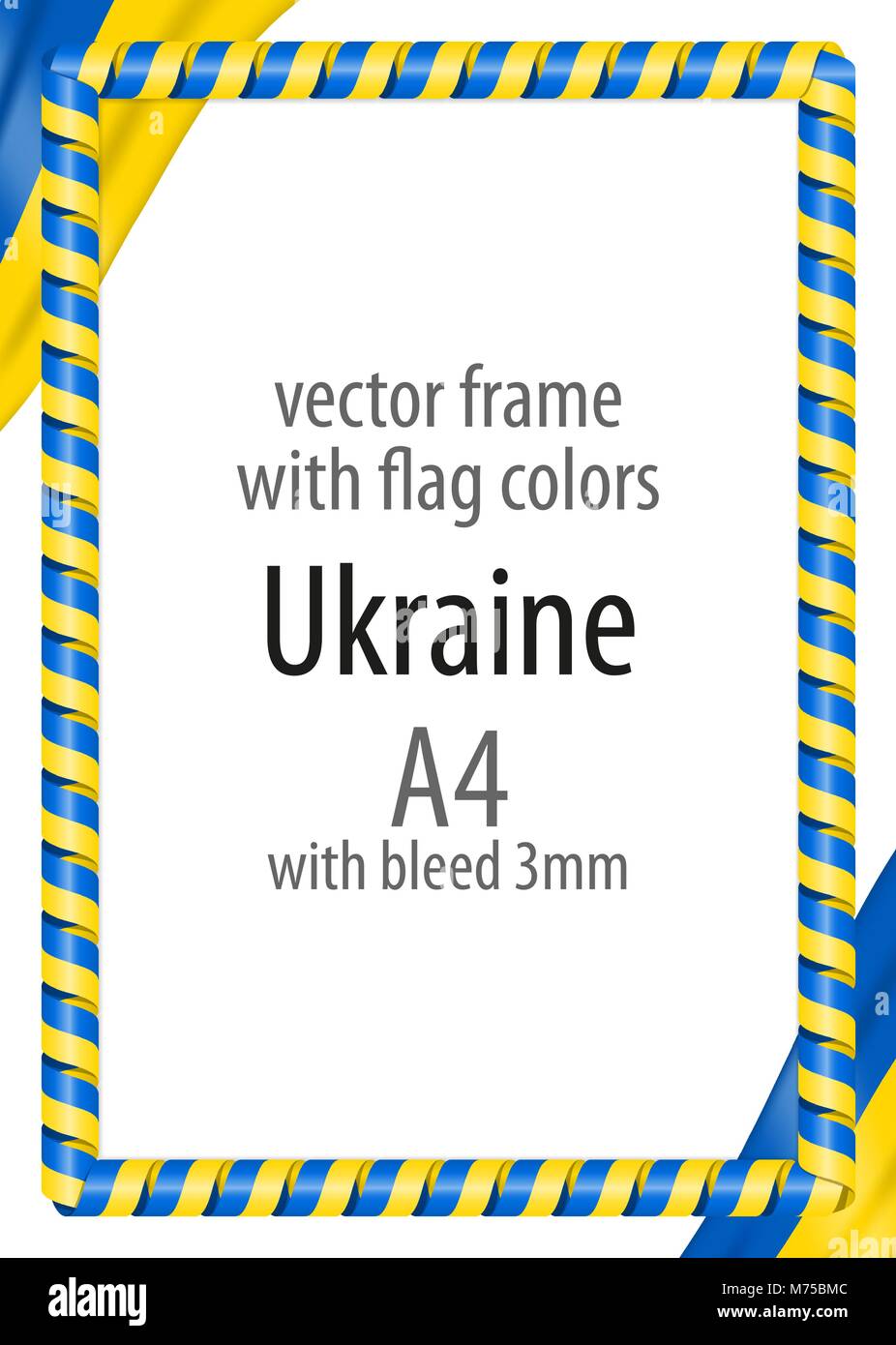 Frame and border of ribbon with the colors of the Ukraine flag Stock ...