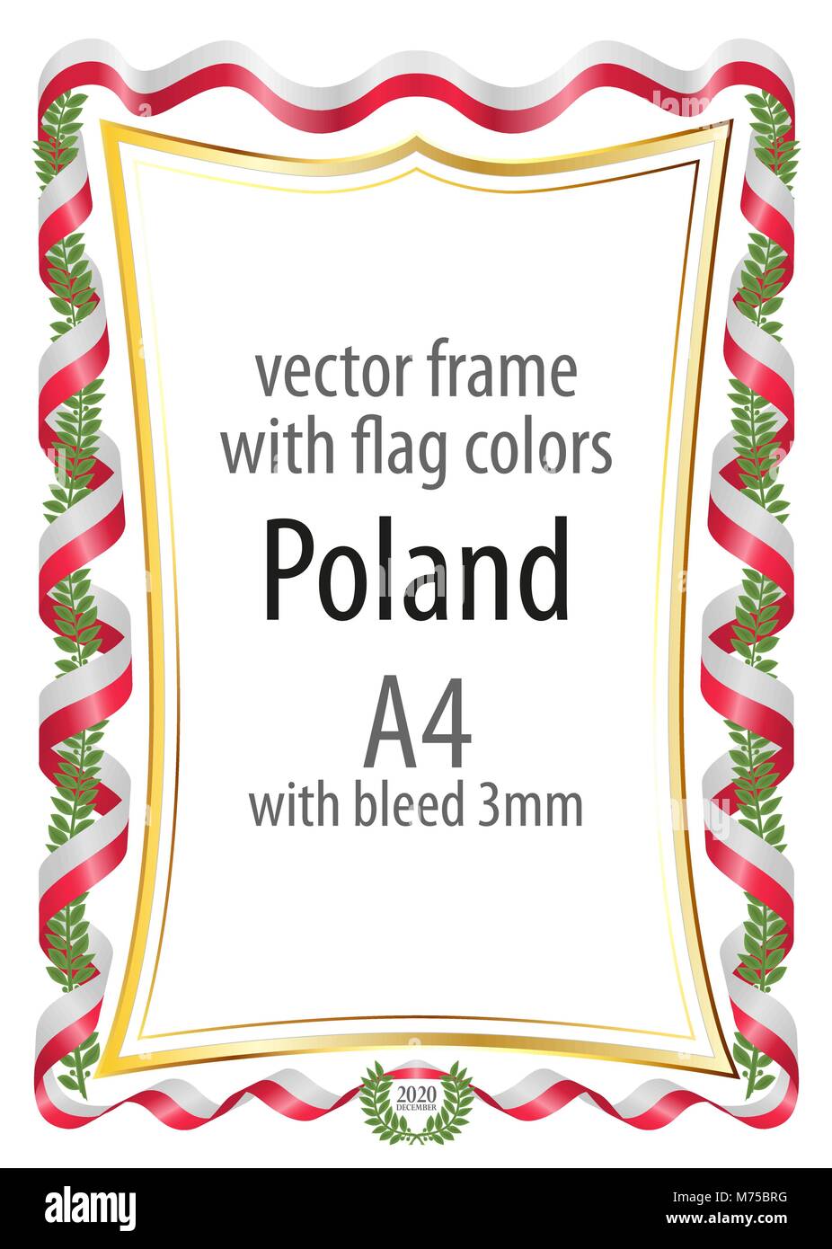 Frame and border of ribbon with the colors of the Poland flag Stock ...