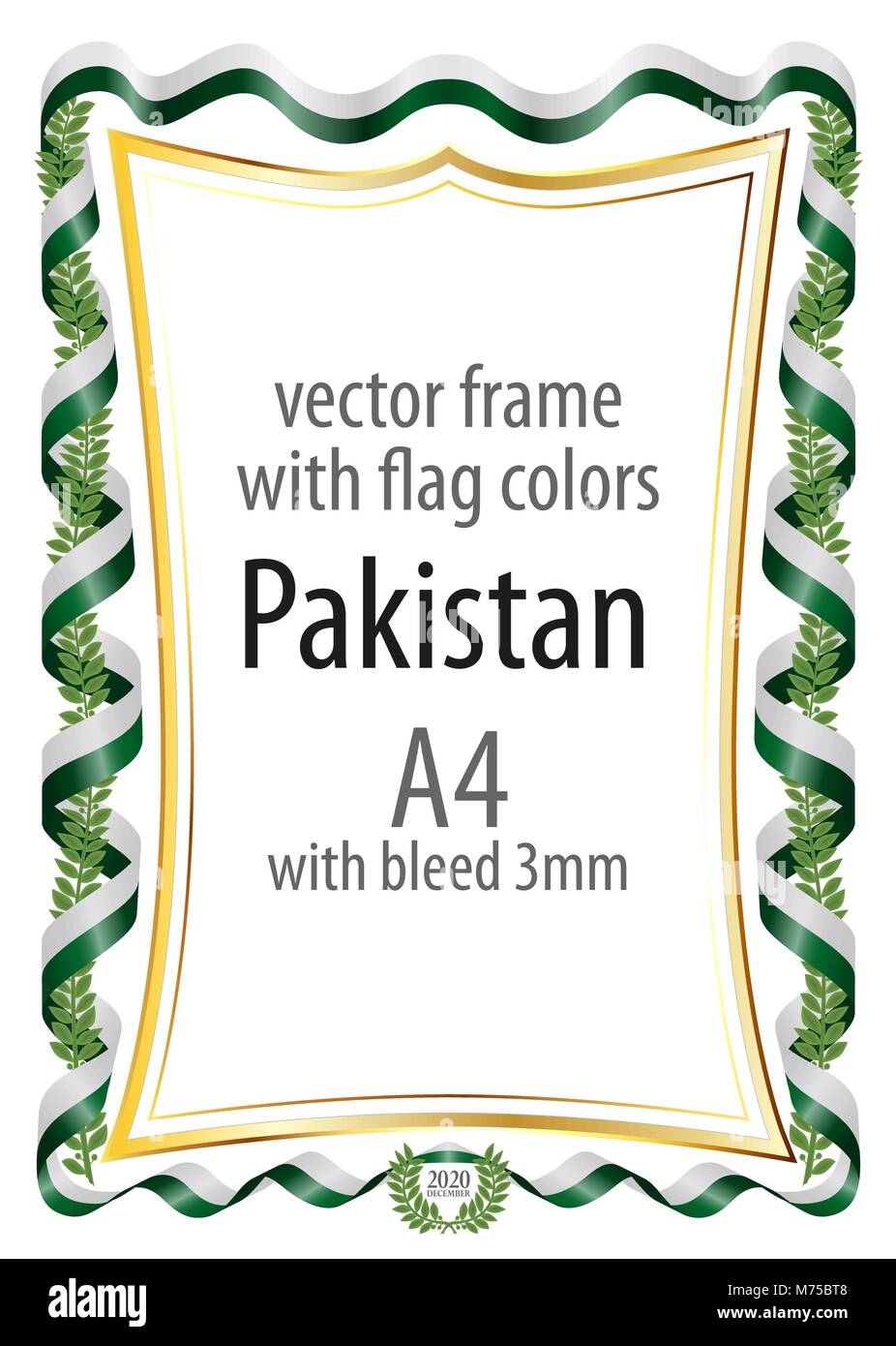 Frame and border of ribbon with the colors of the Pakistan flag Stock ...