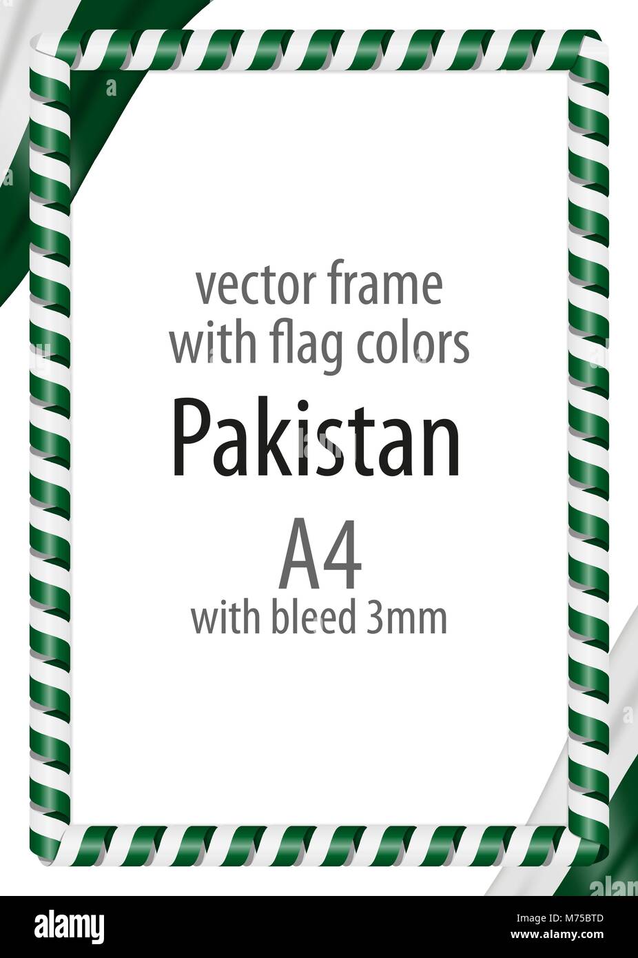 Frame and border of ribbon with the colors of the Pakistan flag Stock ...