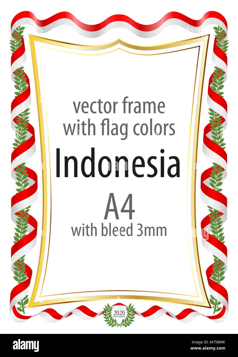 Frame and border of ribbon with the colors of the Indonesia flag Stock ...