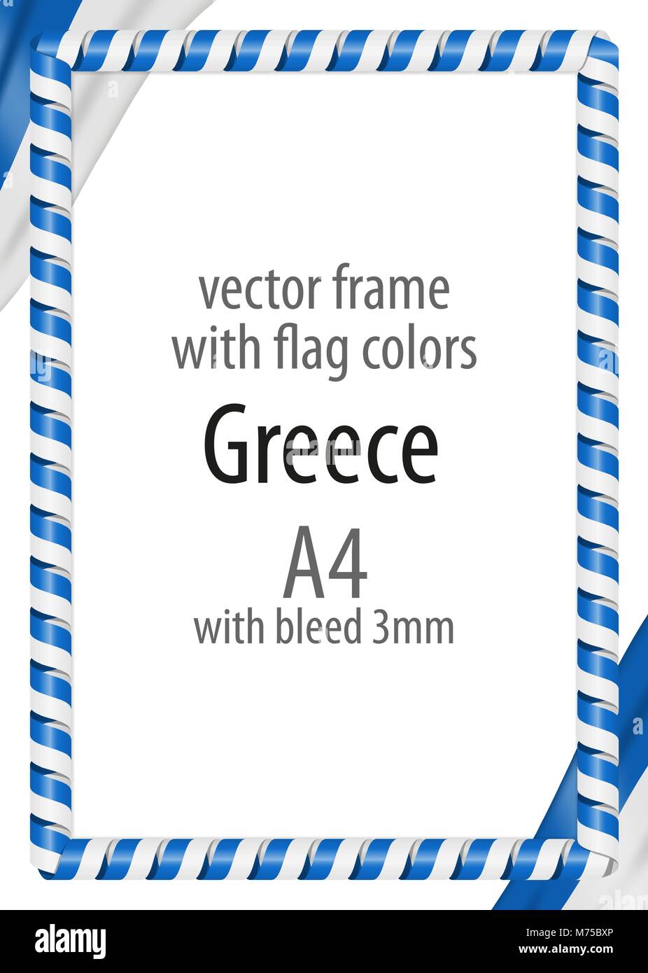 Frame and border of ribbon with the colors of the Greece flag Stock ...