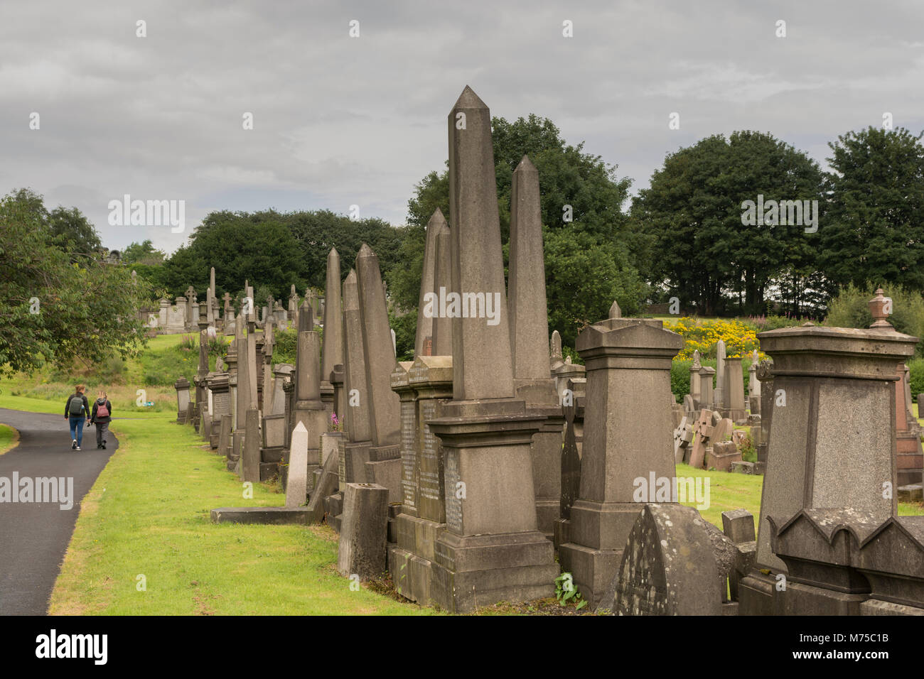 The Glasgow Necropolis (Victorian cemetery). Hill to the east of ...
