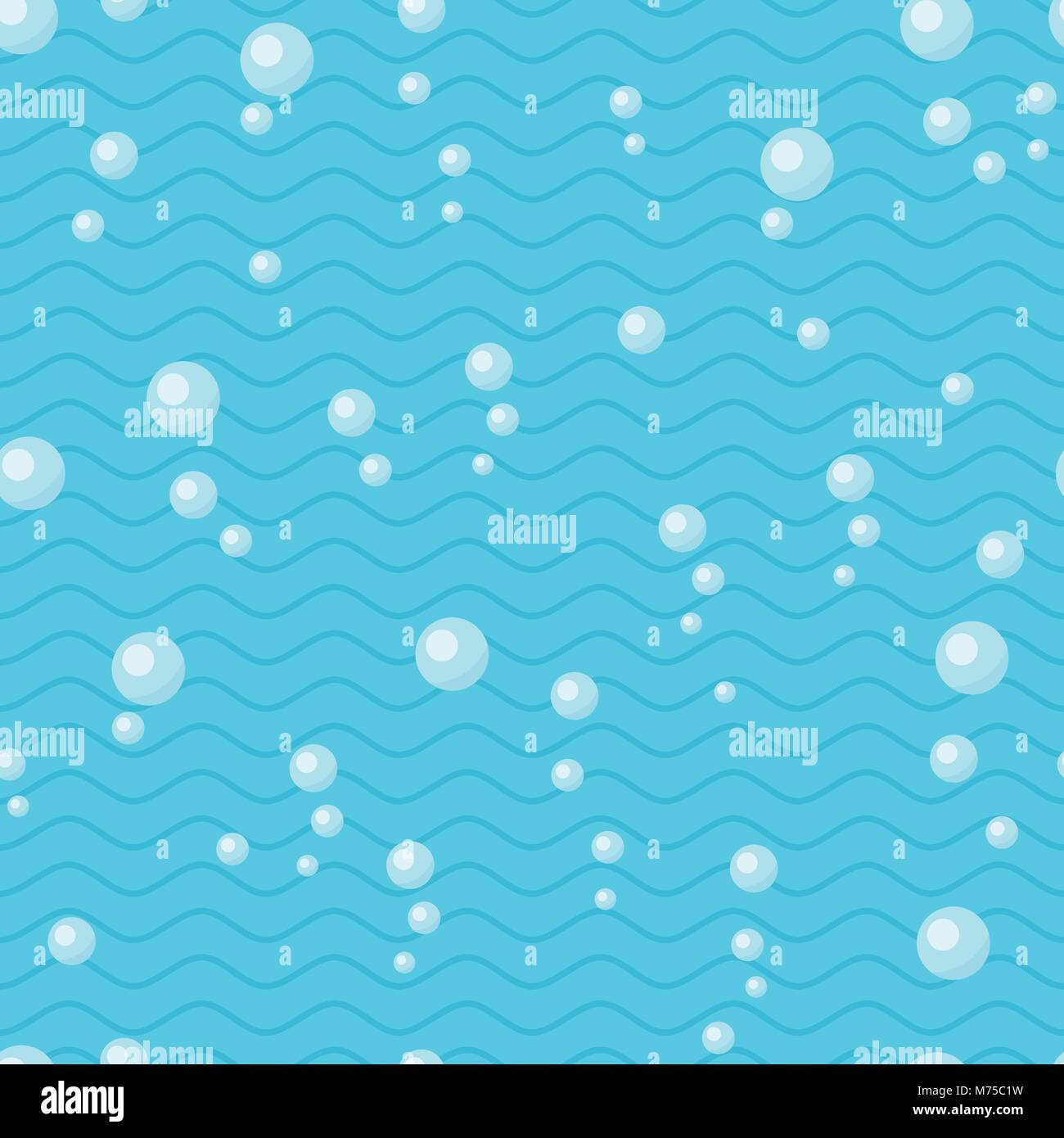 Water wave seamless pattern with air bubbles Stock Vector Image & Art ...