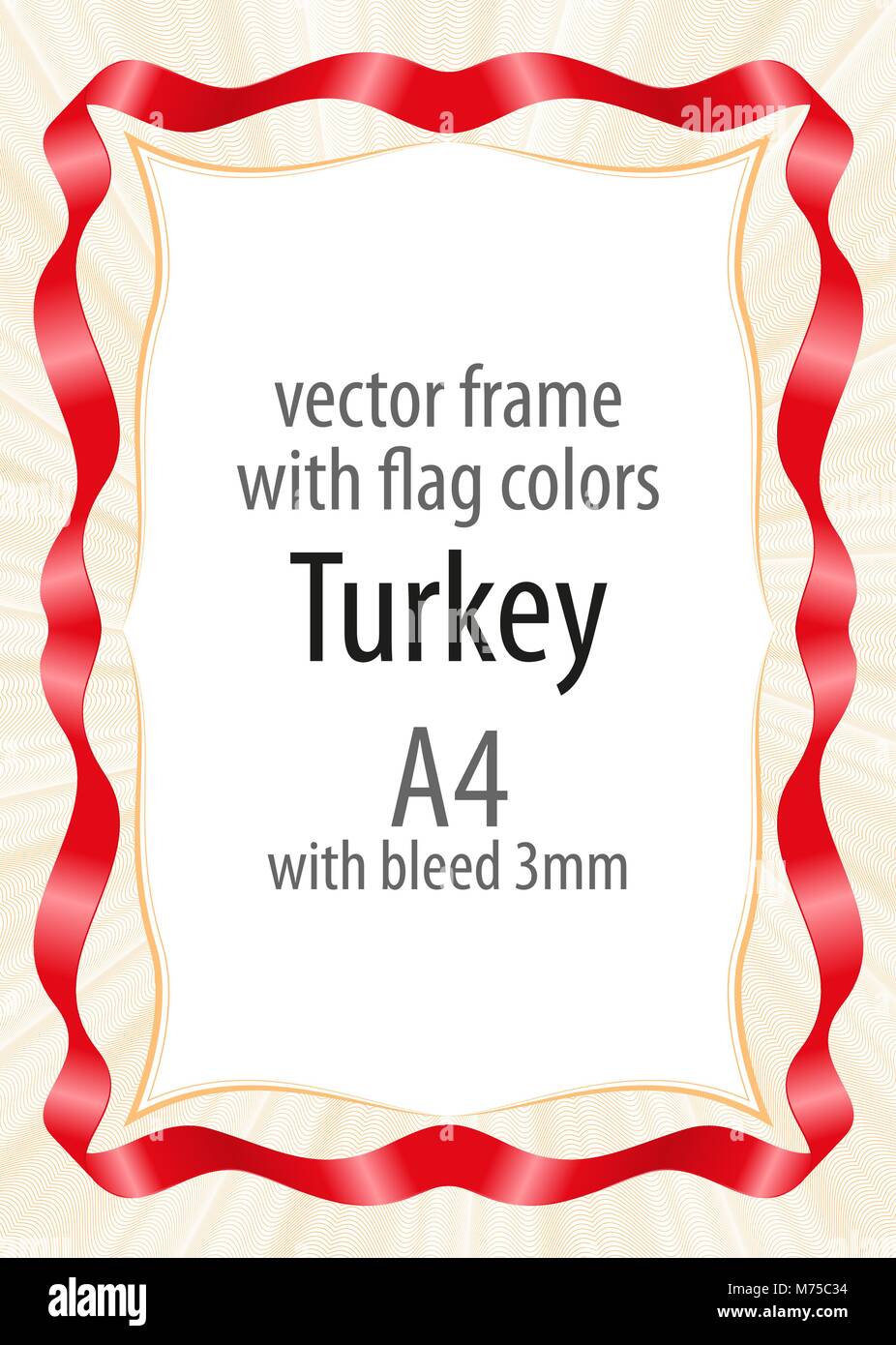 Frame and border of ribbon with the colors of the Turkey flag Stock ...