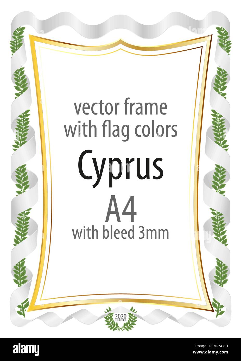 Frame and border of ribbon with the colors of the Cyprus flag Stock ...