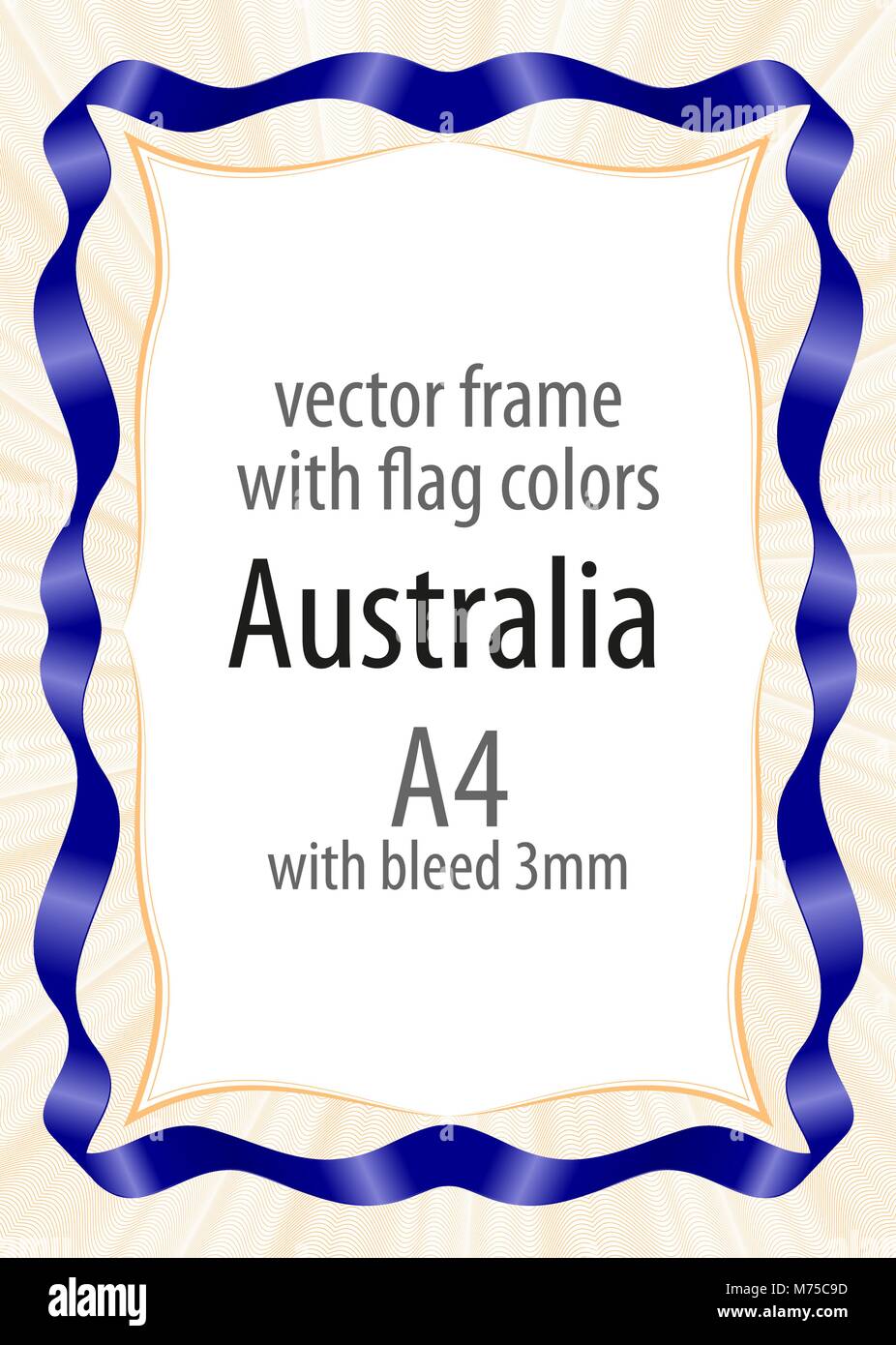 Frame and border of ribbon with the colors of the Australia flag Stock ...
