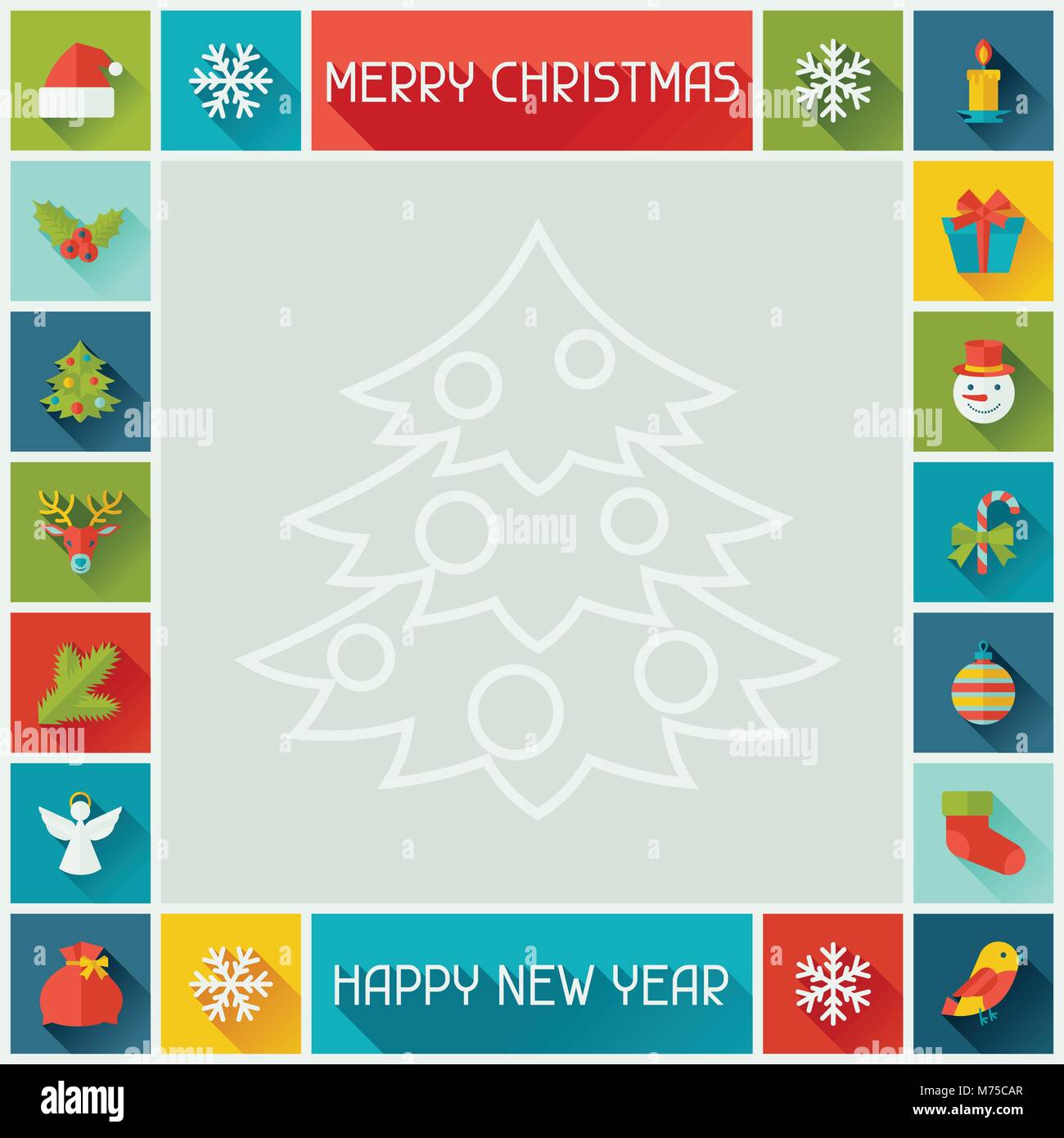 Minimal christmas background candy Stock Vector Images - Alamy