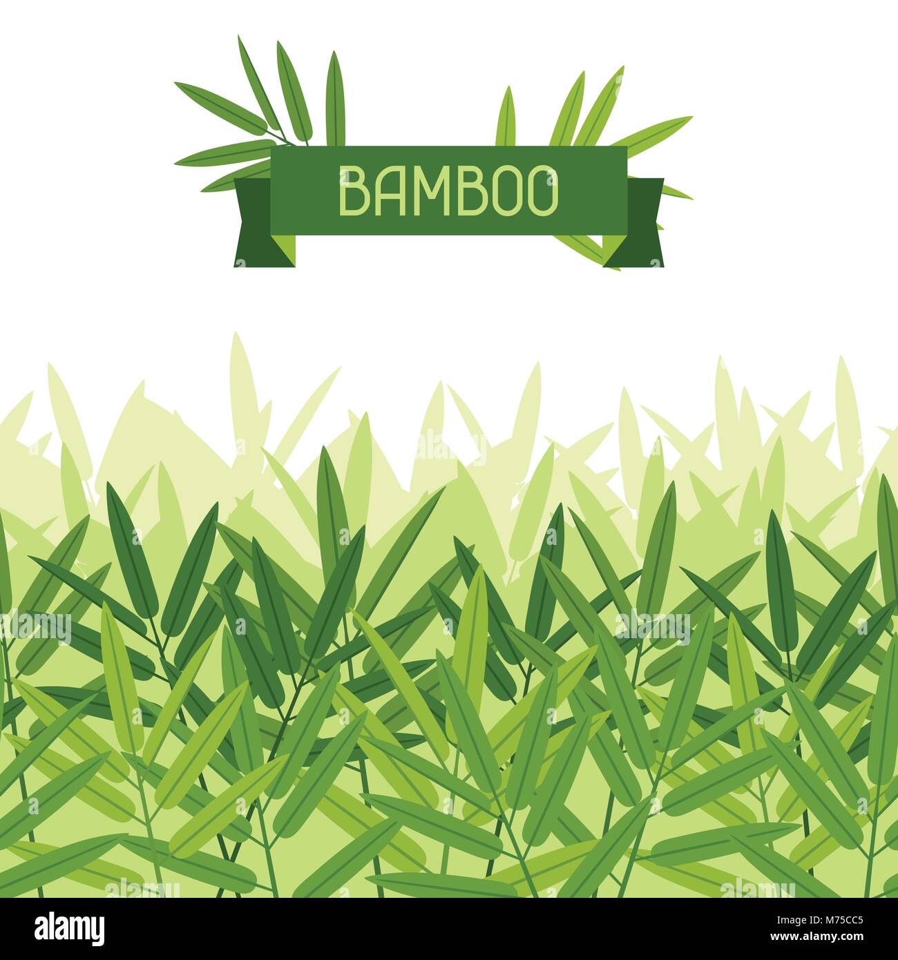 Seamless tropical pattern with stylized bamboo leaves Stock Vector ...