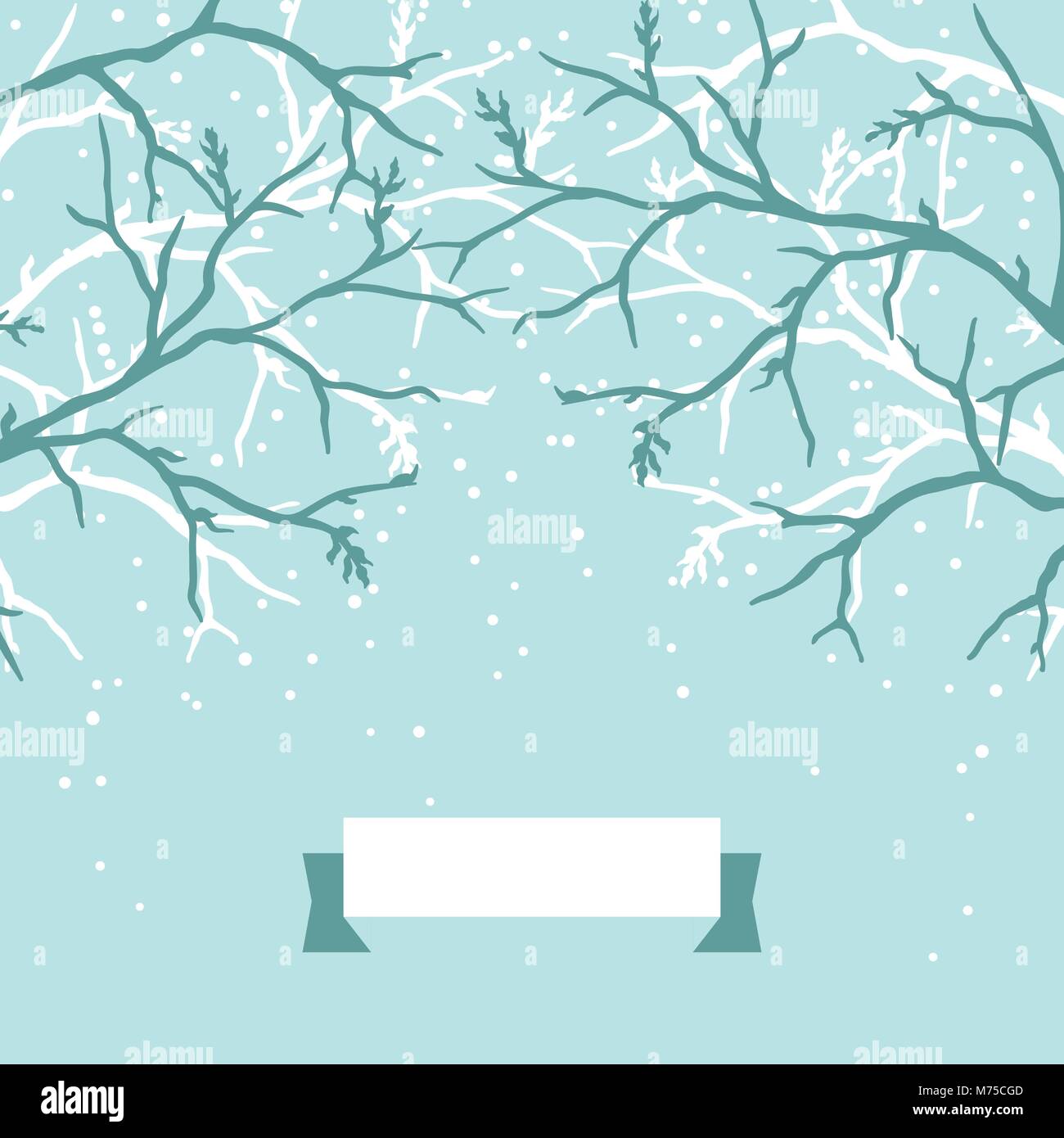 Winter background design with stylized tree branches Stock Vector Image ...