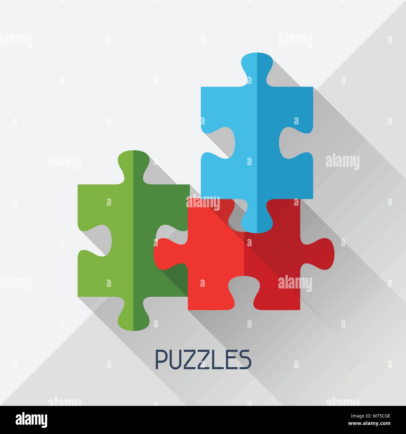 Game illustration with puzzles in flat design style Stock Vector Image ...