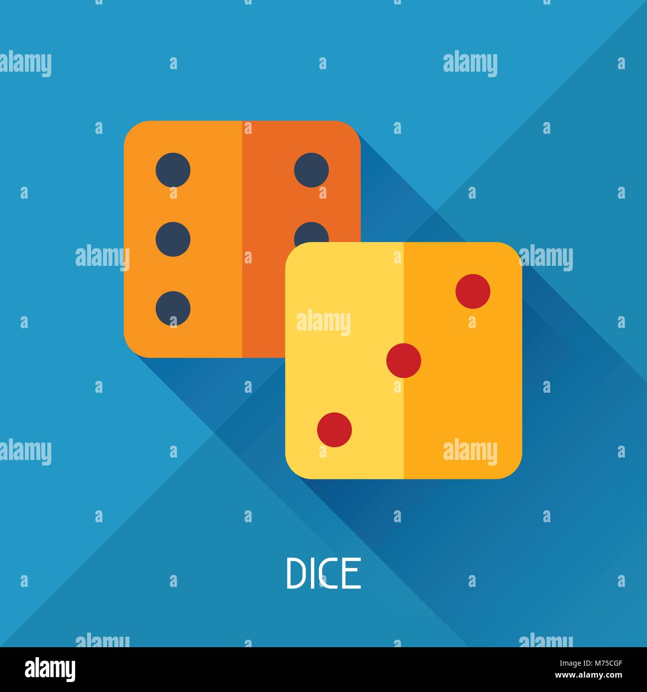Game illustration with dice in flat design style Stock Vector Image ...